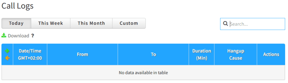 Call Logs | PacketSky